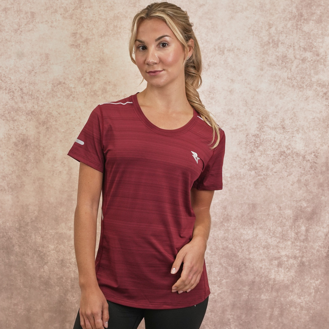 Women's Maroon Running Essential T-shirt – RunThrough Kit